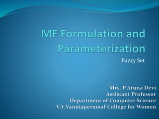 Mf formulation and parameterization | PPTX