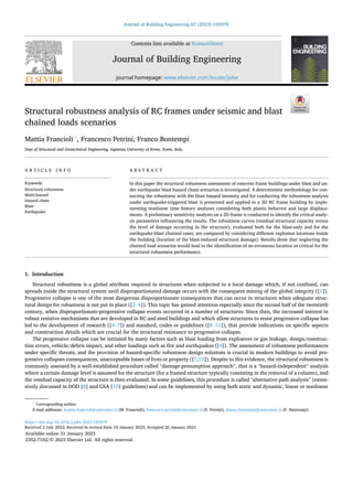 Structural robustness analysis of RC frames under seismic and blast chained loads scenarios | PDF