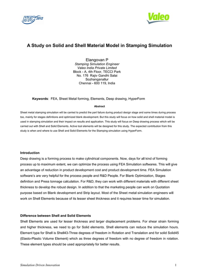 Mfg 01 a_study_on_solid_and_shell_material_model_valeo | PDF | Physics ...