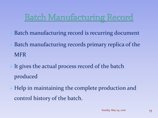 Manufacturing Documentation | PPTX