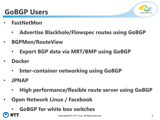 GoBGP : yet another OSS BGPd | PDF