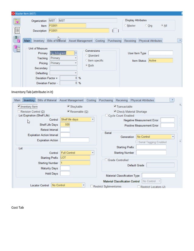 Oracle Process Manufacturing Setup EBS12.2 | DOCX | Business | Business ...