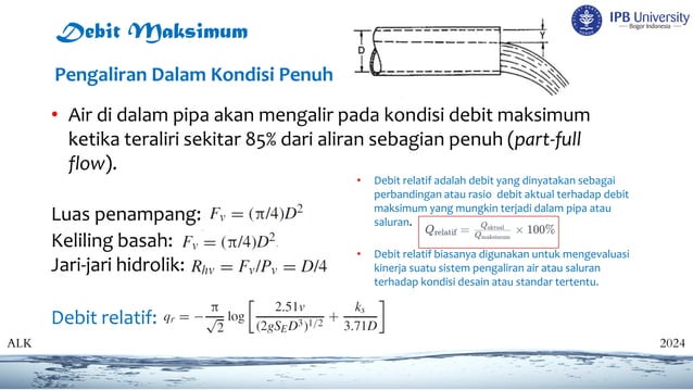 Hidrolika Pipa AIr Buangan Debit dan Desain | PPT
