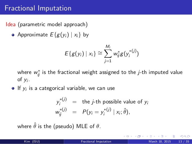 Fractional hot deck imputation - Jae Kim