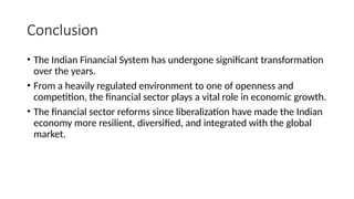 Overview of Indian Financial System MBA. | PPTX