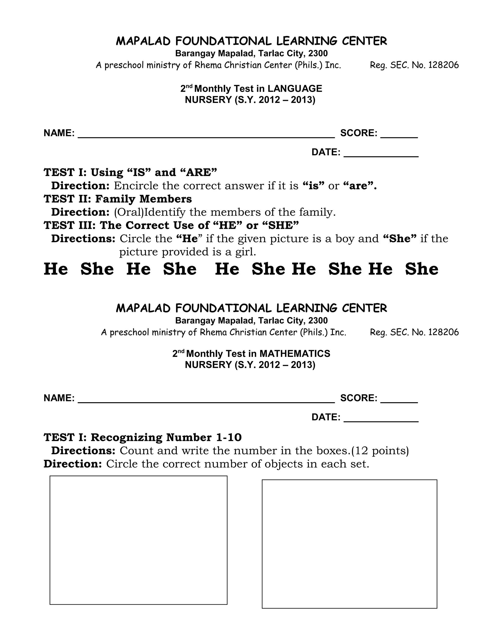 MFLC 2nd Monthly Test | PDF