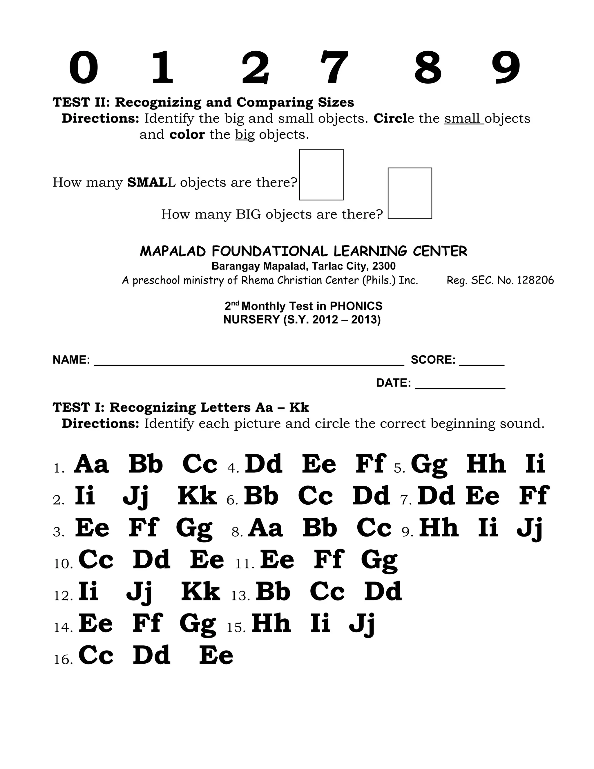 MFLC 2nd Monthly Test | PDF