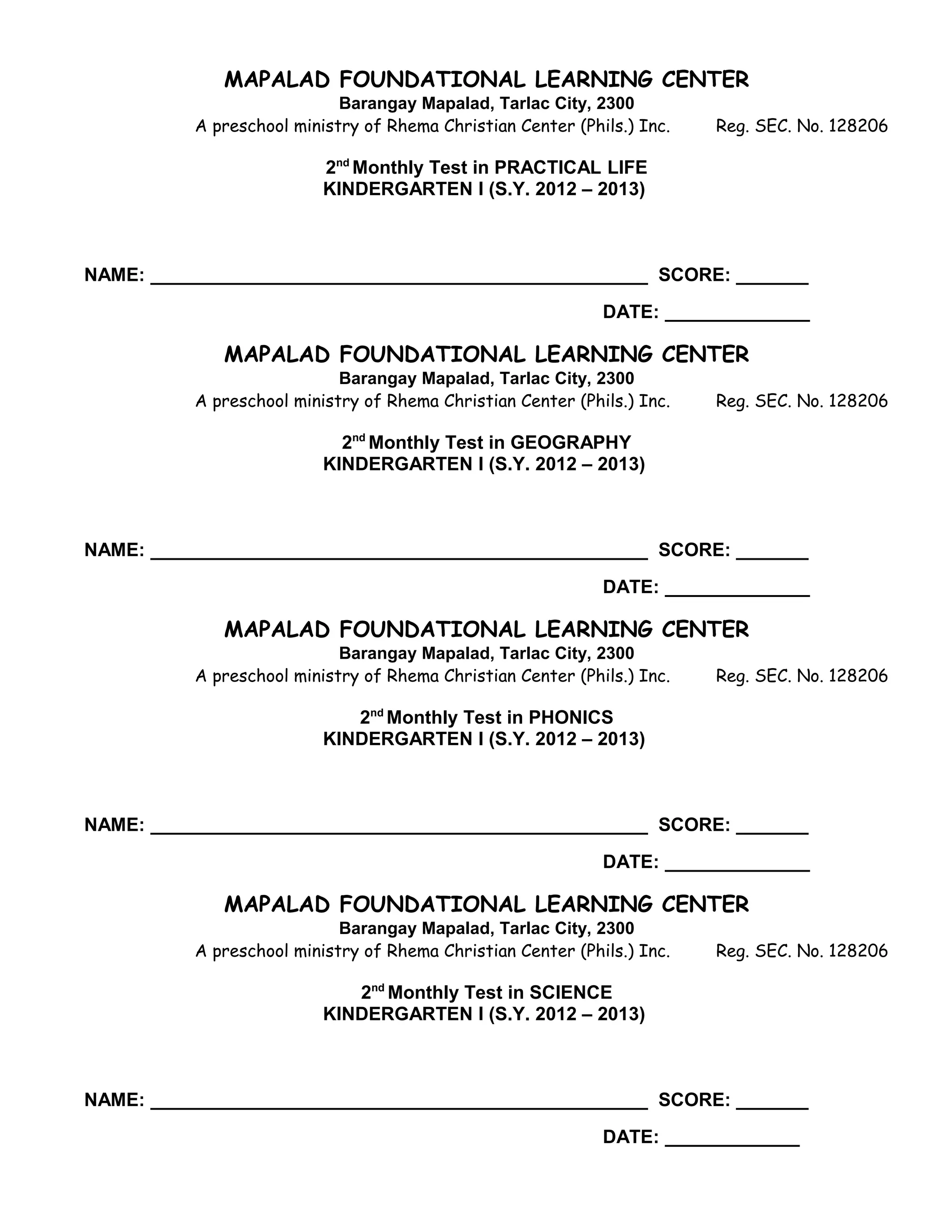 MFLC 2nd Monthly Test | PDF