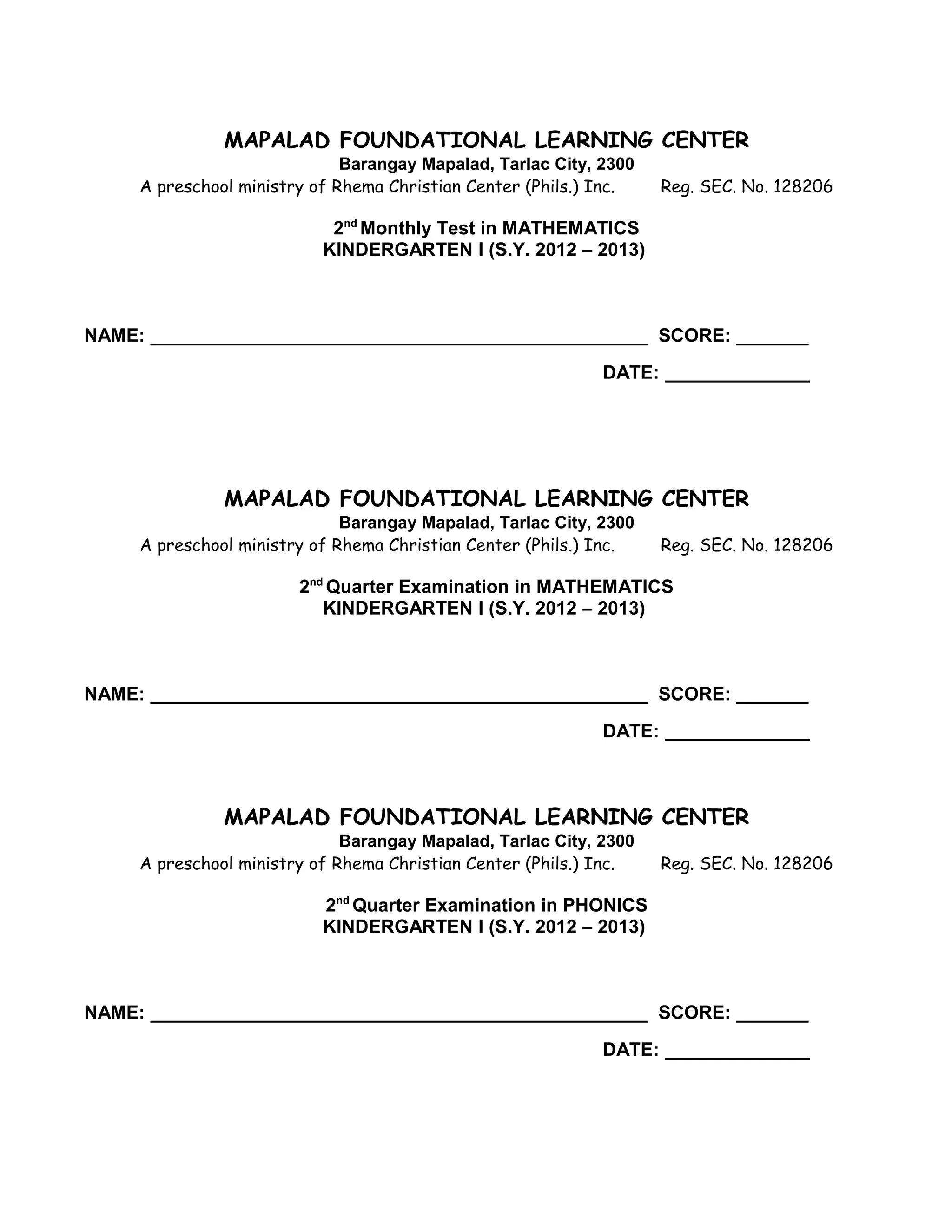 MFLC 2nd Monthly Test | PDF