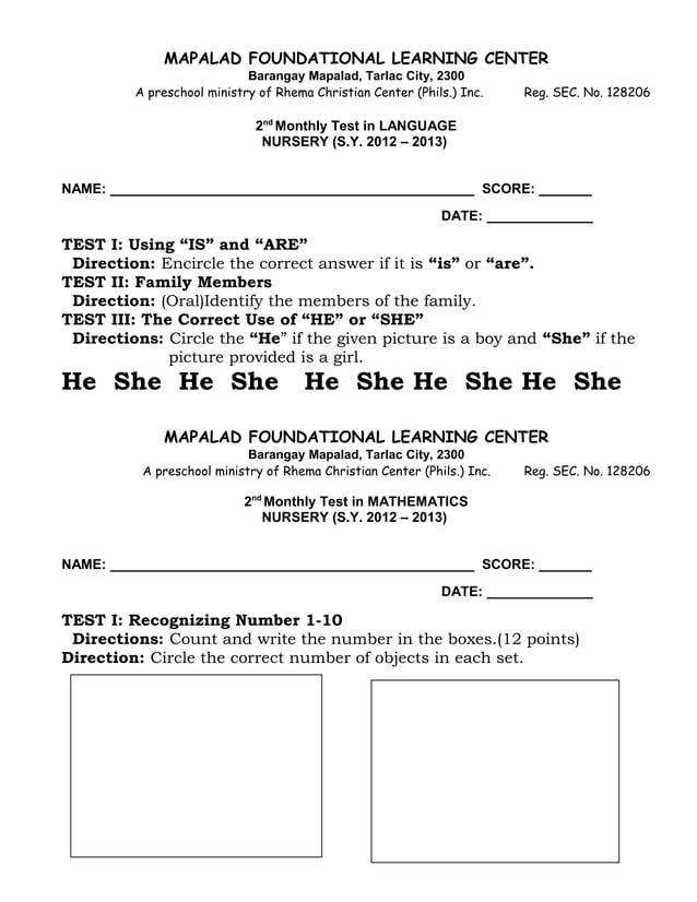 MFLC 2nd Monthly Test | PDF