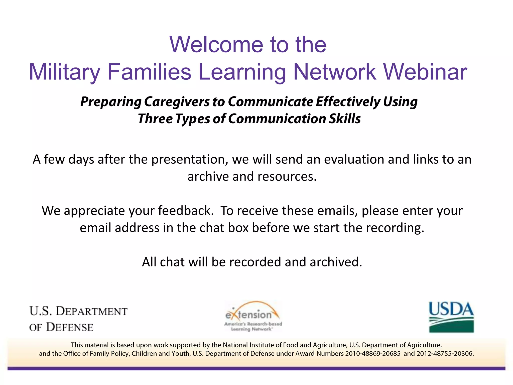 Preparing Caregivers to Communicate Effectively | PPTX