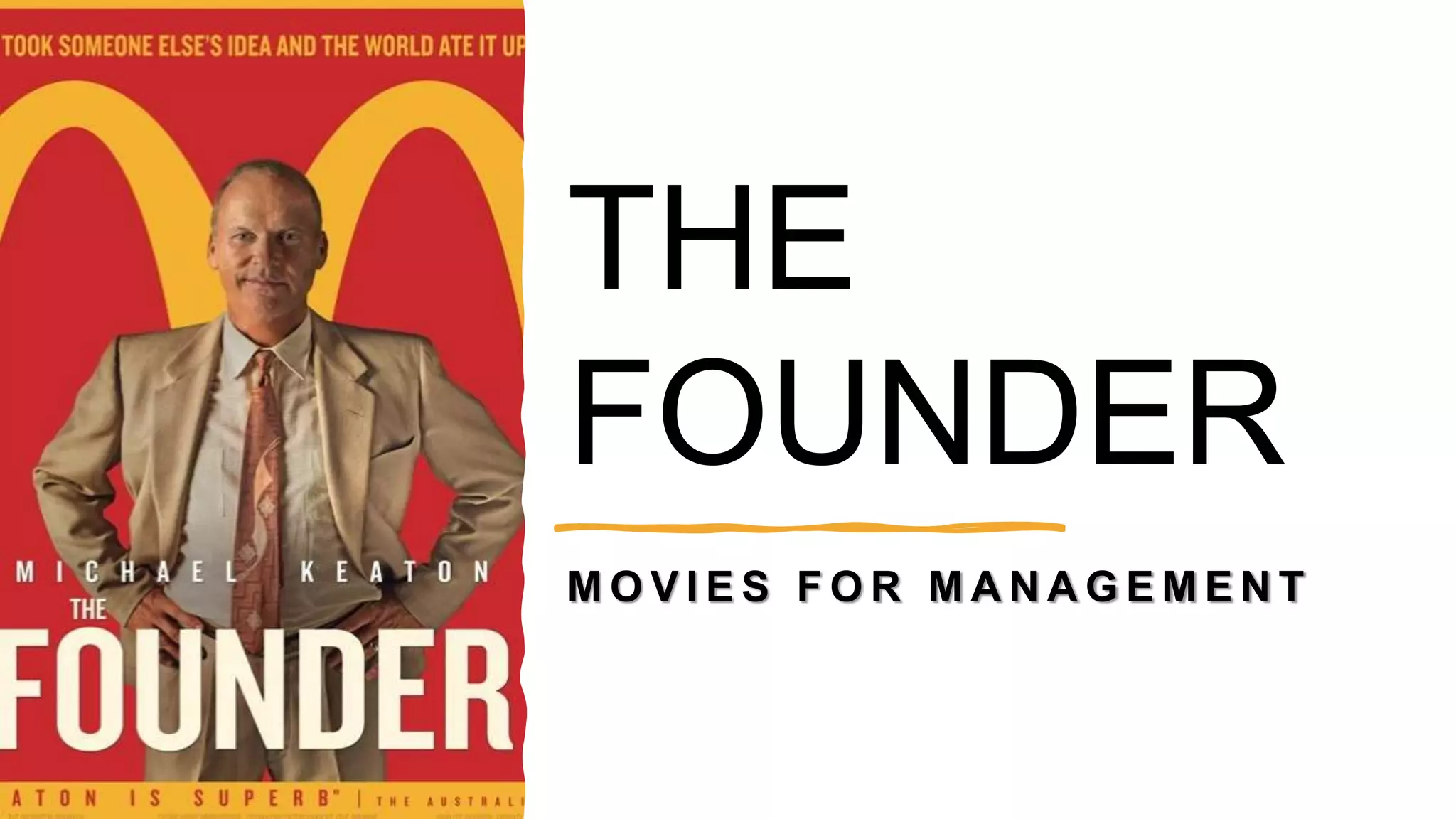 Movie Analysis - The Founder | PPTX