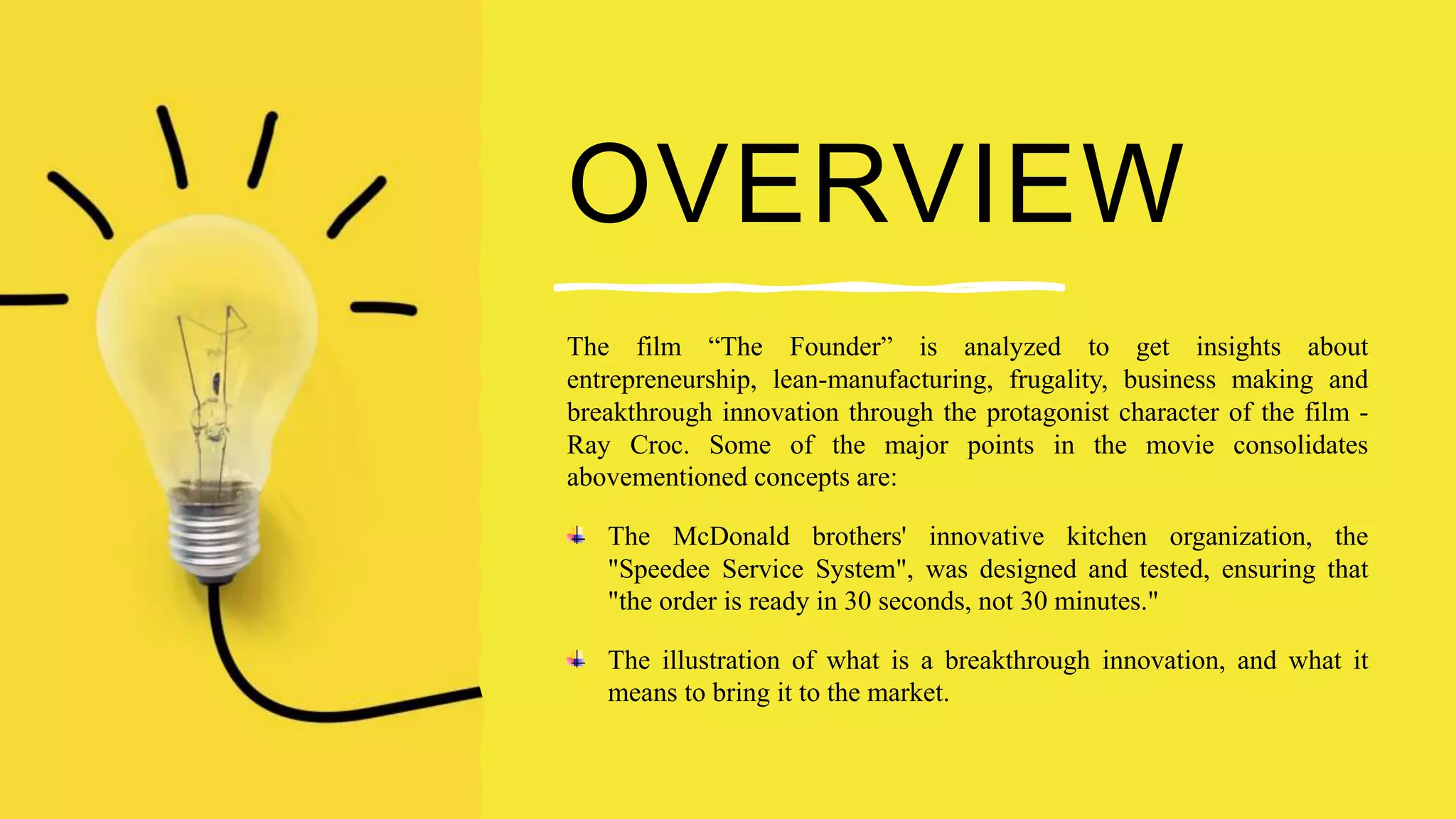 Movie Analysis - The Founder | PPTX