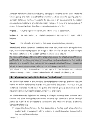 STRATEGIC PLANNING PROCESS IN LOCAL GOVERMENT | DOCX