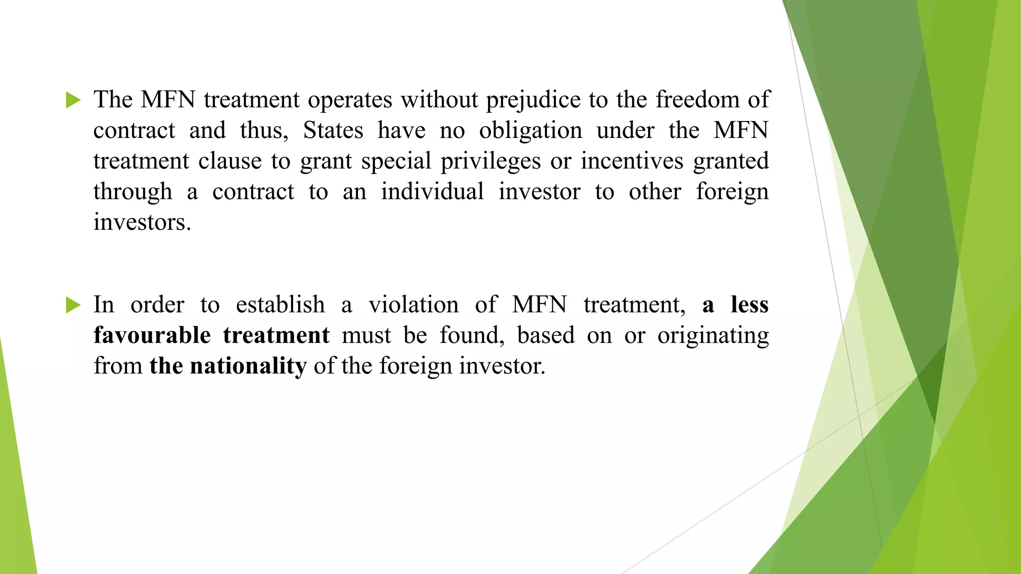 International Business:MOST FAVOURED NATION (mfn) treatment | PPTX