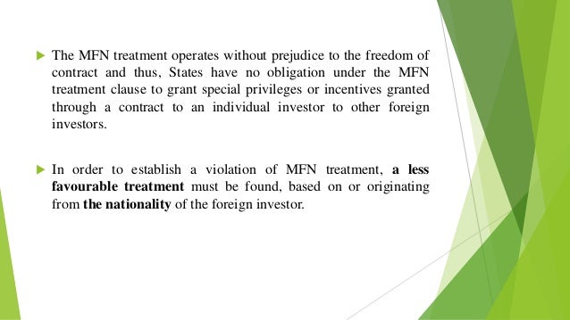 International Business:MOST FAVOURED NATION (mfn) treatment