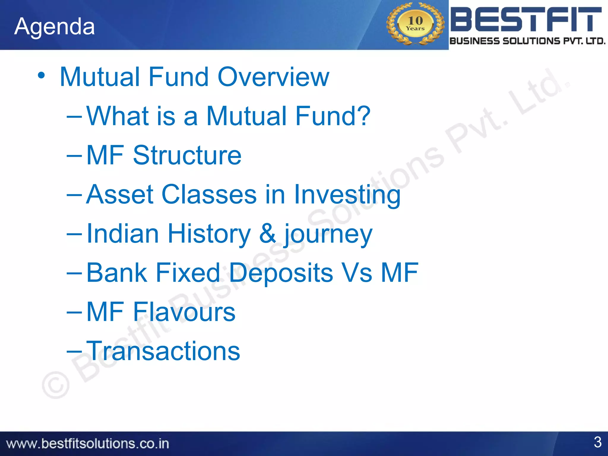 Mutual Funds- India Overview | PPT