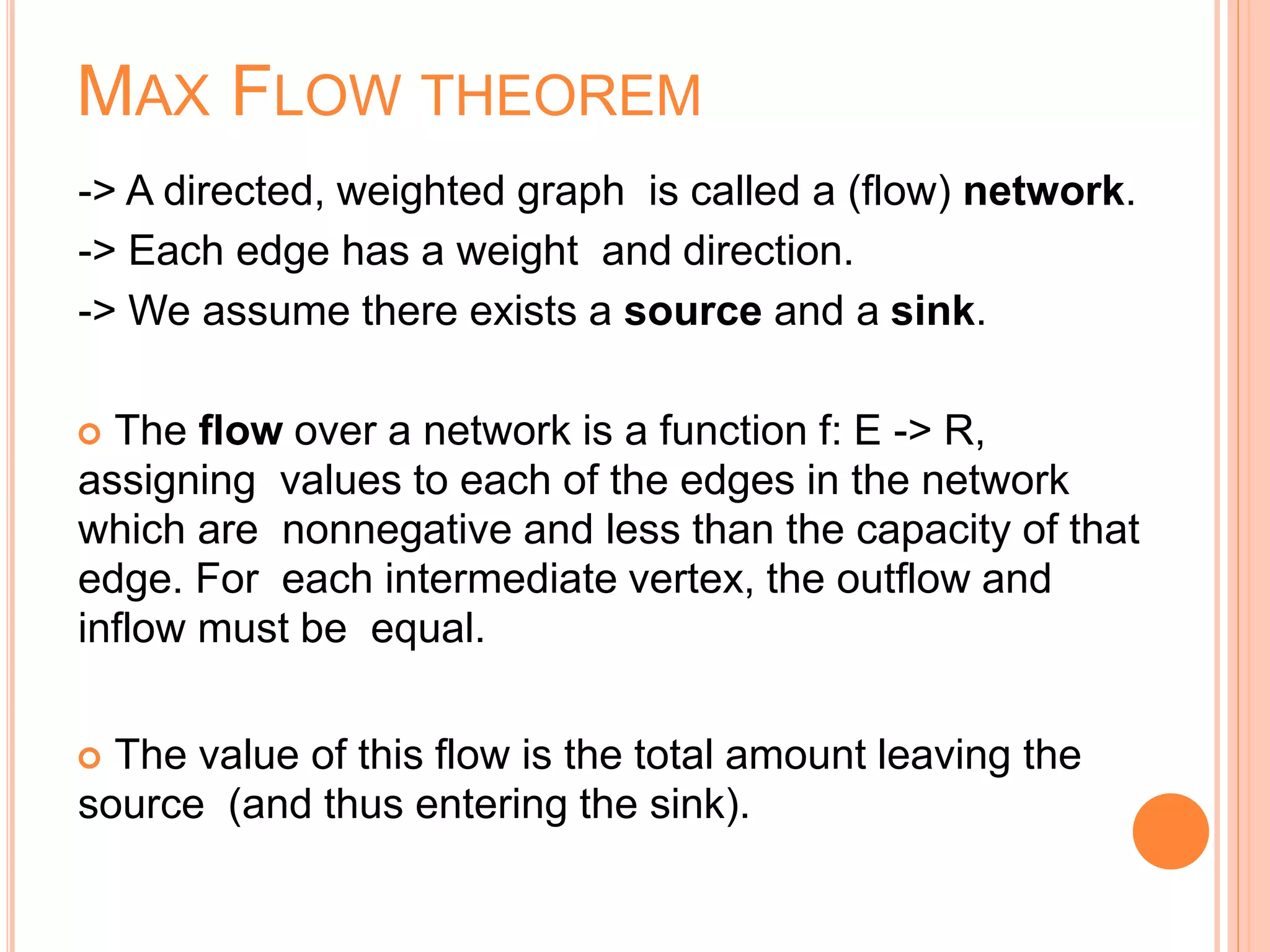 A Maximum Flow Min cut theorem for Optimizing Network | PPTX