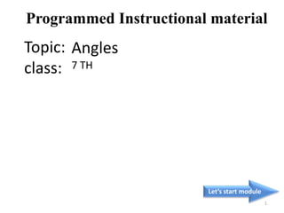 Programed instructional material: Angles | PPTX