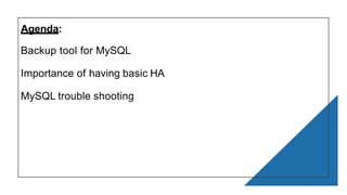 Best practices for running MySQL on production - Vaibhav Upadhyay | PPT