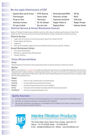 Bag filter system supplier in Indore | PDF