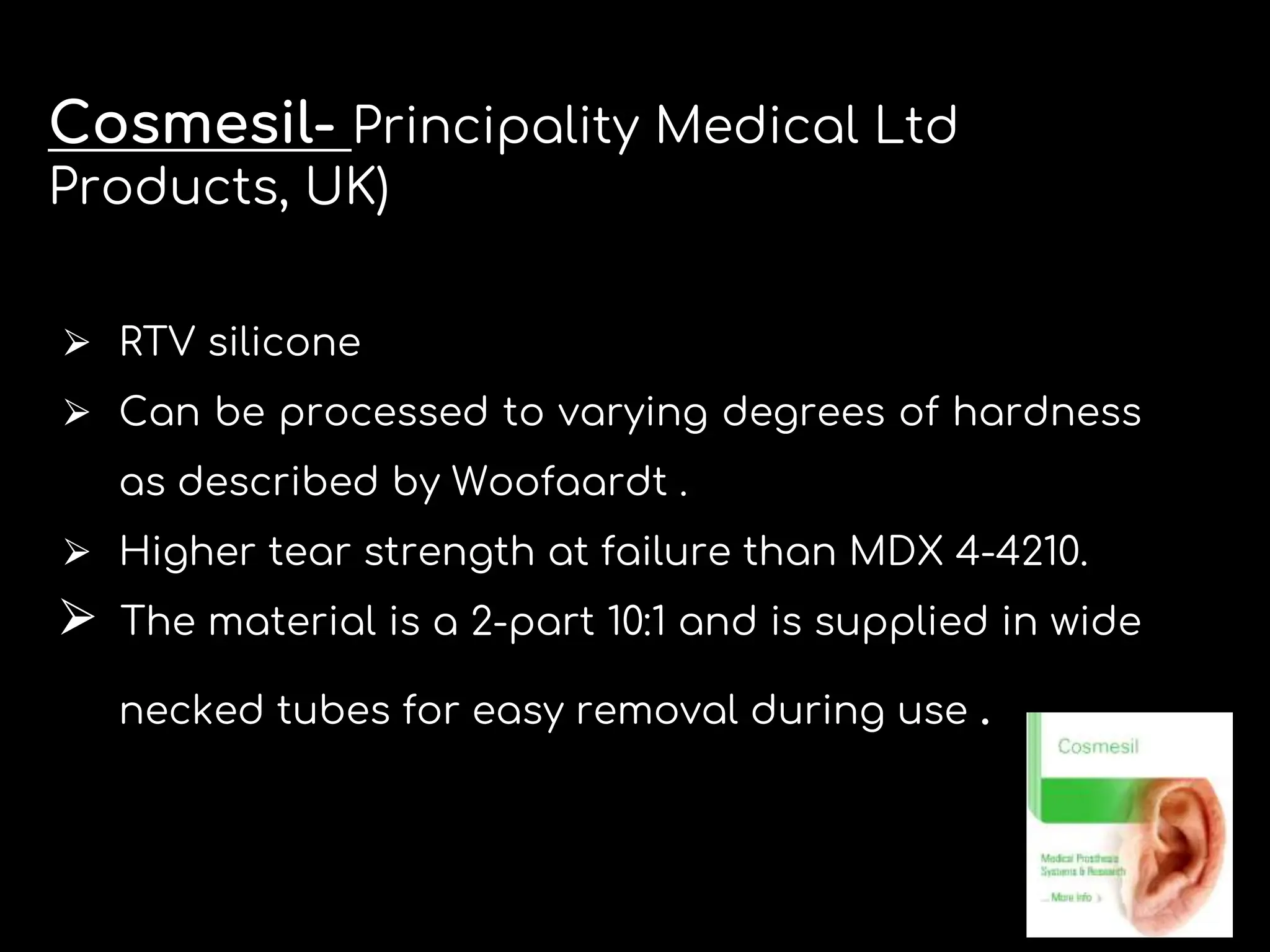 MAXILLOFACIAL PROSTHETIC MATERIALS (MFP MATERIALS) | PPTX