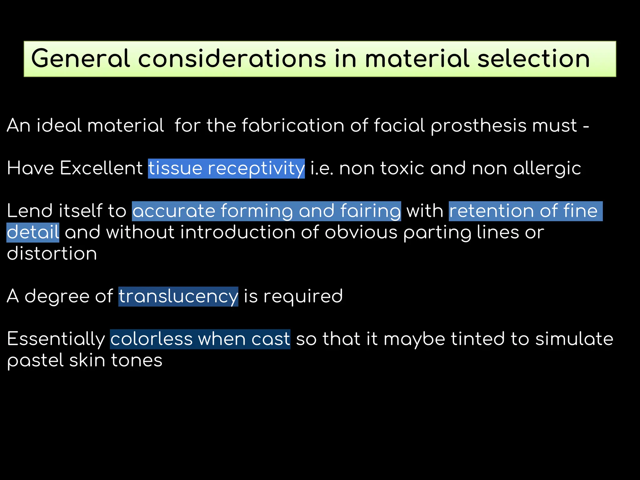 MAXILLOFACIAL PROSTHETIC MATERIALS (MFP MATERIALS) | PPTX