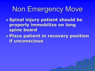 LIFTING & MOVING A PATIENT during disaster. | PPT