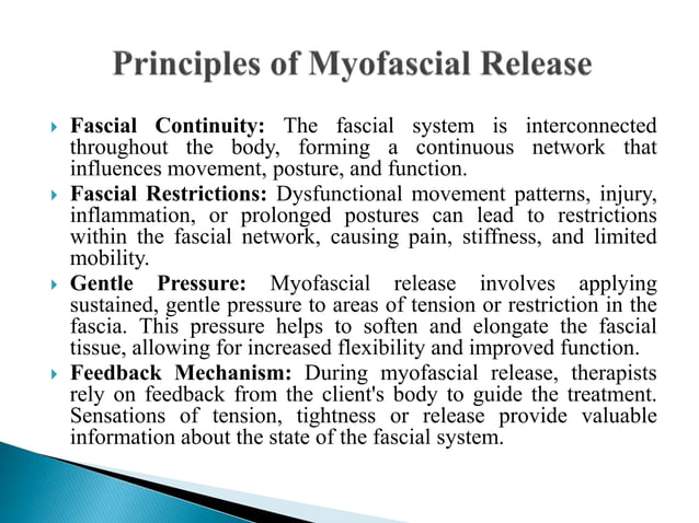 MYOFASCIAL RELEASE THERAPY AND TECHNIQUES | PPTX