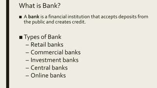 Presentation on Banking Products | PPTX