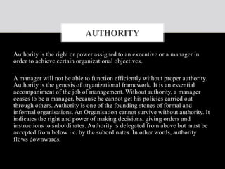 Organization: Meaning and Types; Delegation of Authority & Span of ...