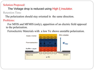 Mfsfet metal ferroelectric semiconductor field effect transistor | PPTX