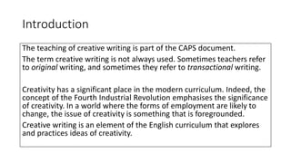 Teaching Creative Writing | PPTX