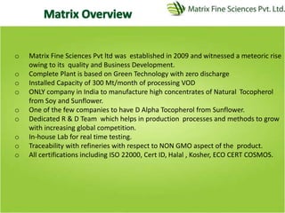 Matrix Fine Sciences Pvt Ltd | PPTX