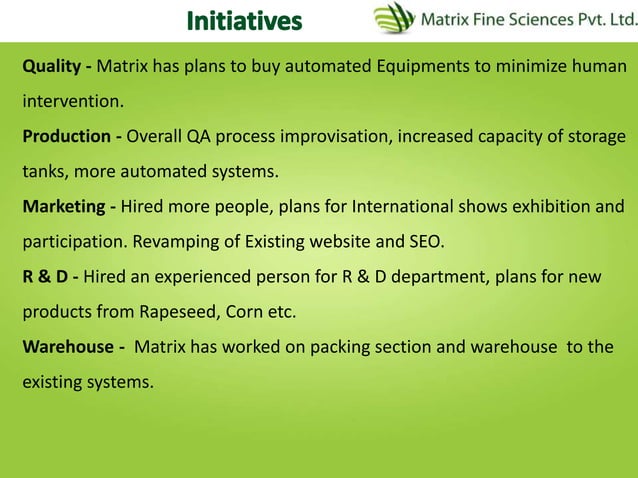 Matrix Fine Sciences Pvt Ltd | PPTX