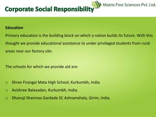 Matrix Fine Sciences Pvt Ltd | PPTX