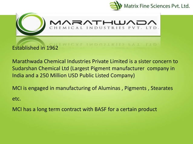 Matrix Fine Sciences Pvt Ltd | PPTX