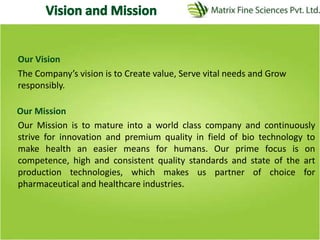 Matrix Fine Sciences Pvt Ltd | PPTX