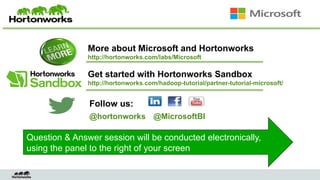 Microsoft and Hortonworks Delivers the Modern Data Architecture for Big Data | PPT