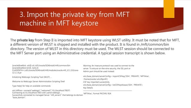 Oracle Managed Files Transfer- Key based authentication | PPT