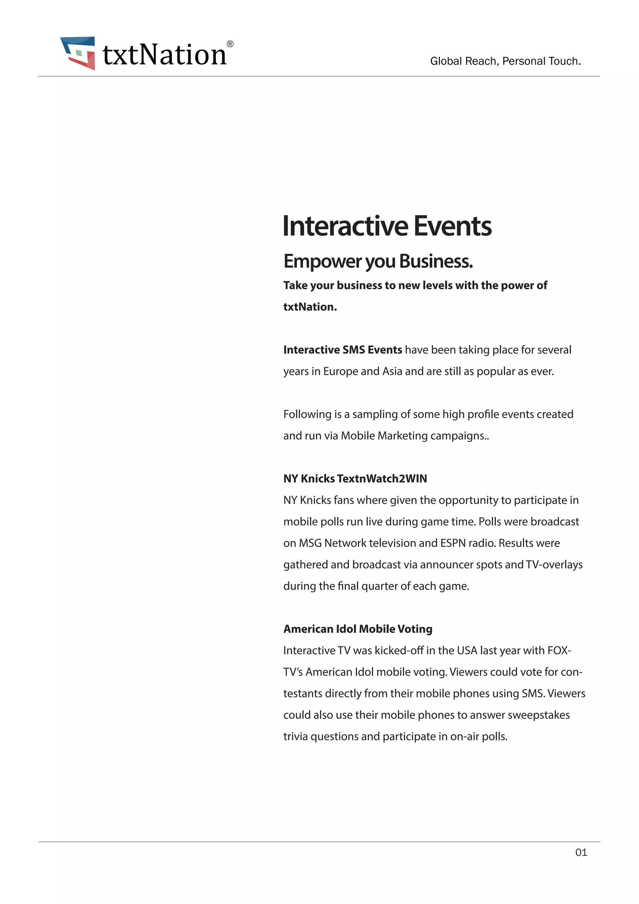 mFUSION: Interactive Events | PDF