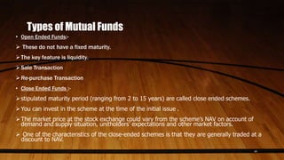 Concepts & Role Of Mutual Funds | PPTX