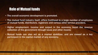 Concepts & Role Of Mutual Funds | PPTX