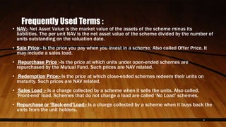 Concepts & Role Of Mutual Funds | PPTX