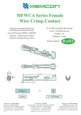 Memcon Mfwca series-female-wire-crimp-contact | PDF
