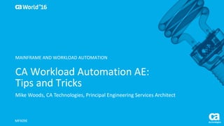 Pre-Con Ed: CA Workload Automation AE: Tips and Tricks | PPT