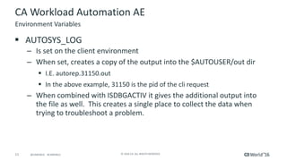 Pre-Con Ed: CA Workload Automation AE: Tips and Tricks | PPT