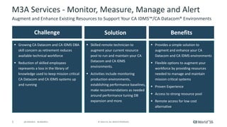 M3A Services Monitor, Measure, Manage and Alert | PPT