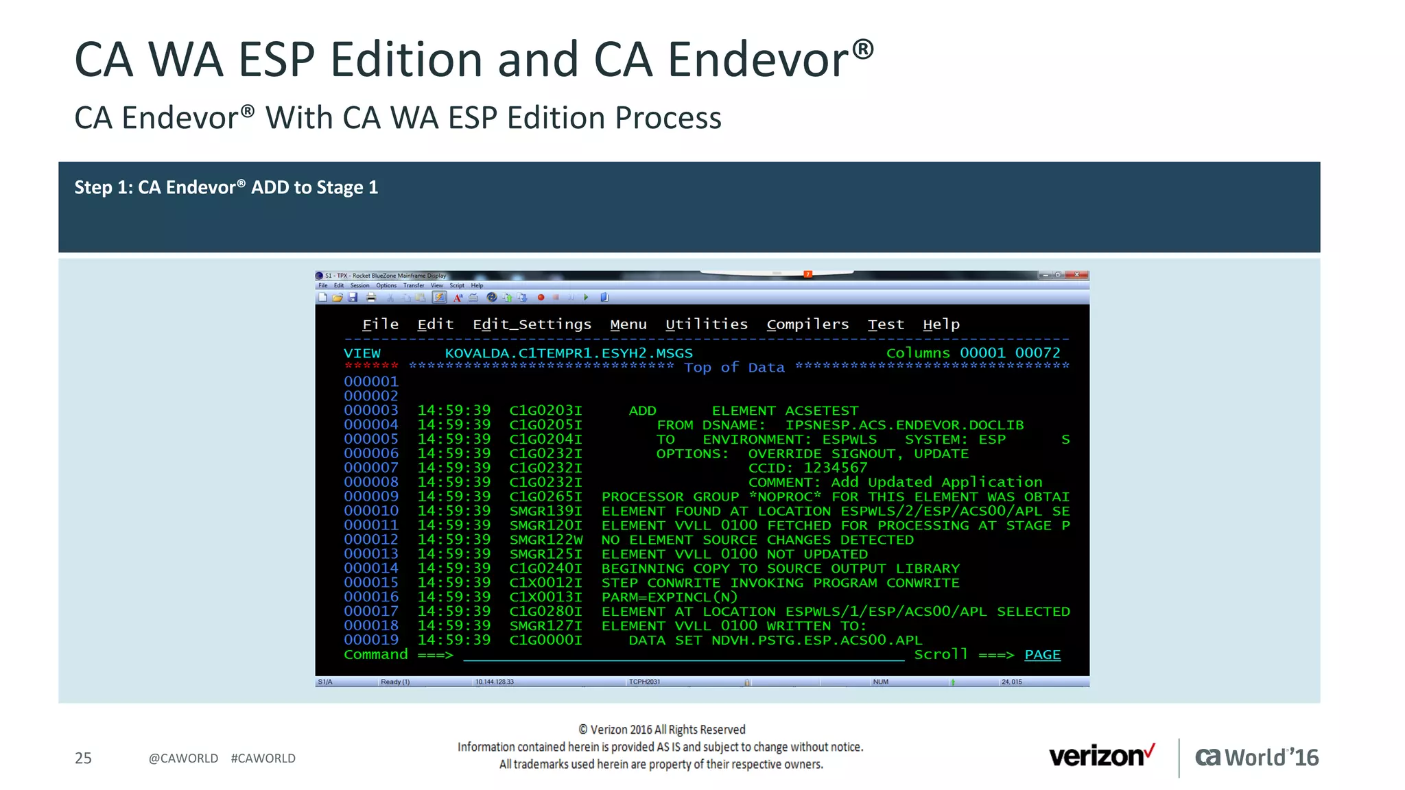 Case Study: Verizon - CA Workload Automation ESP Edition: Best Practice’s, DevOps, Change ...