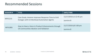 Hands-On Lab: CA Workload Automation Advanced Integrations and Agents | PPT